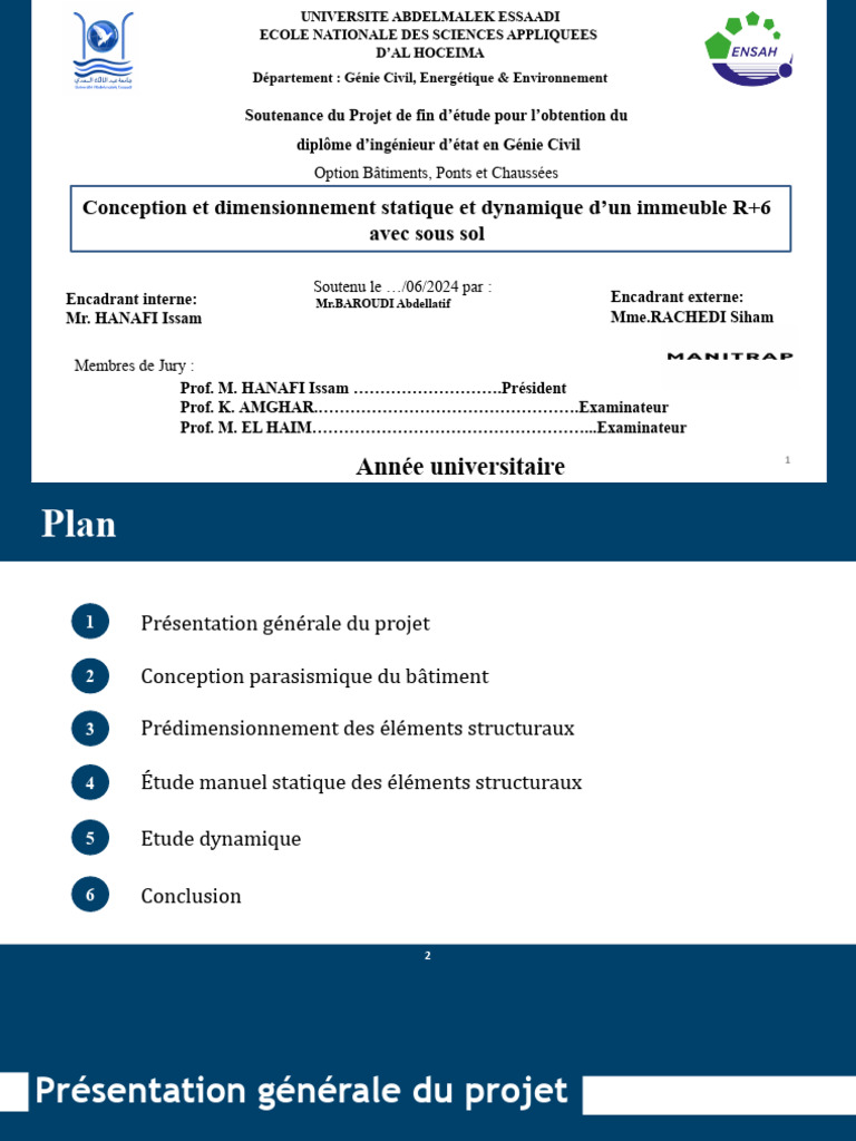 Soutenance Abdellatif Baroudi PFE | PDF | Génie parasismique | Béton armé