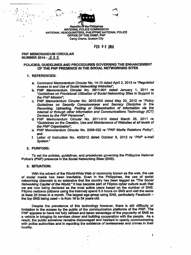 PNP MC No. 2014-005 Policies, Guidelines and Procedures Governing The ...