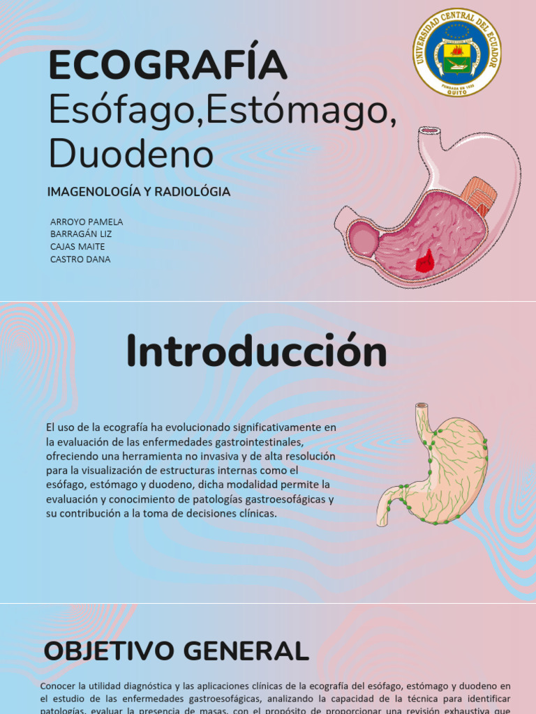 Ecografía del Esófago y Estómago | PDF | Estómago | Esófago