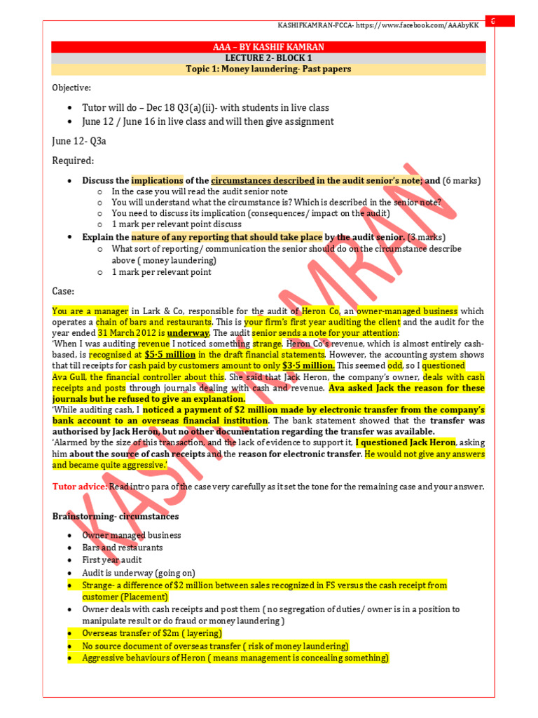 Block 1 Lecture 2 | PDF | Audit | Receipt