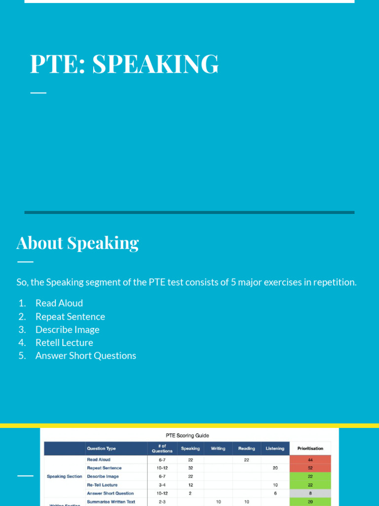 PTE Speaking | PDF | Lecture | Cognitive Science