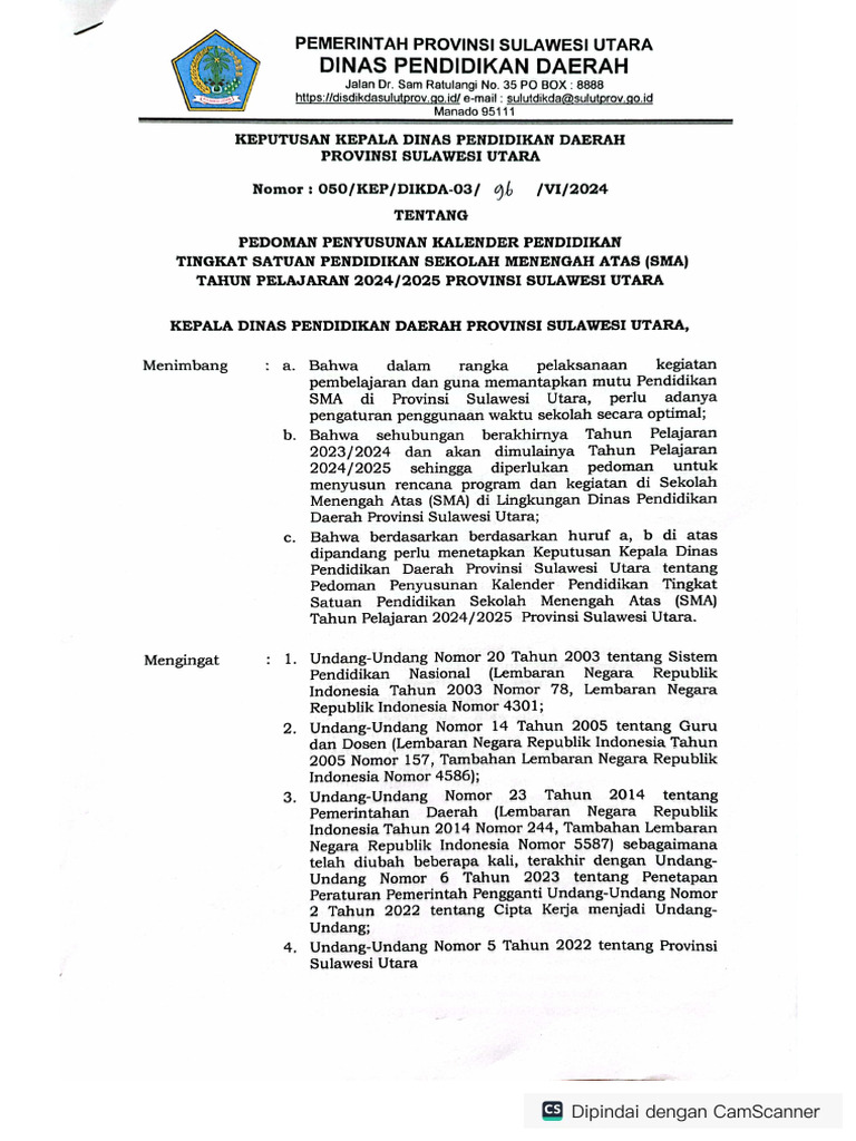 Kaldik TP 2024-2025 | PDF