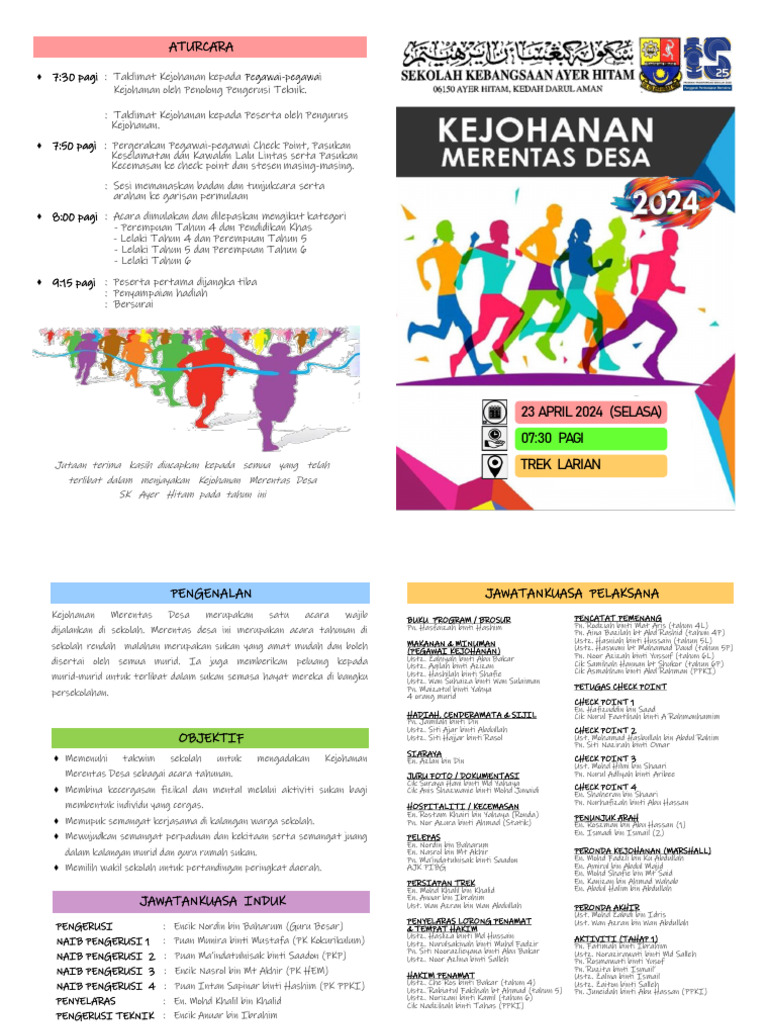 Brosur Kejohanan Merentas Desa (2024) | PDF