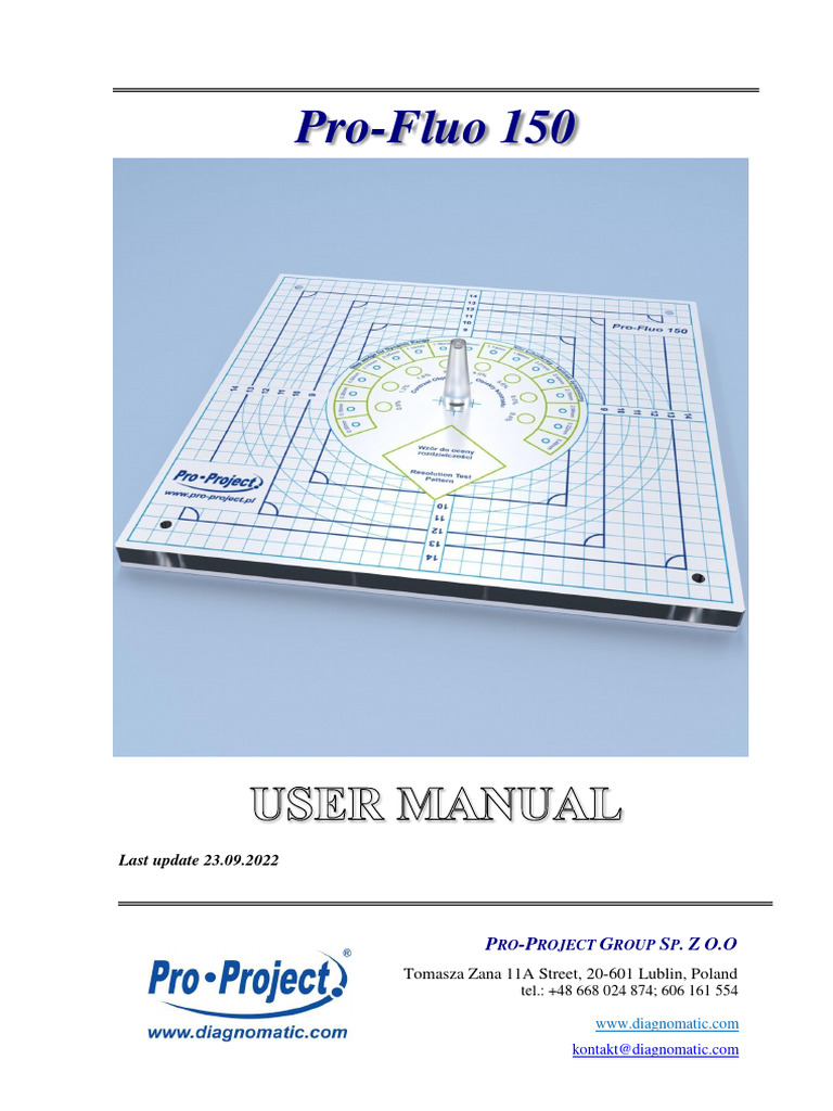 User Manual Pro-Fluo 150 v.7 Ed | PDF | Radiography | X Ray
