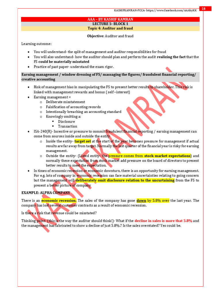 Block 1 Lecture 5 | PDF | Audit | Financial Audit