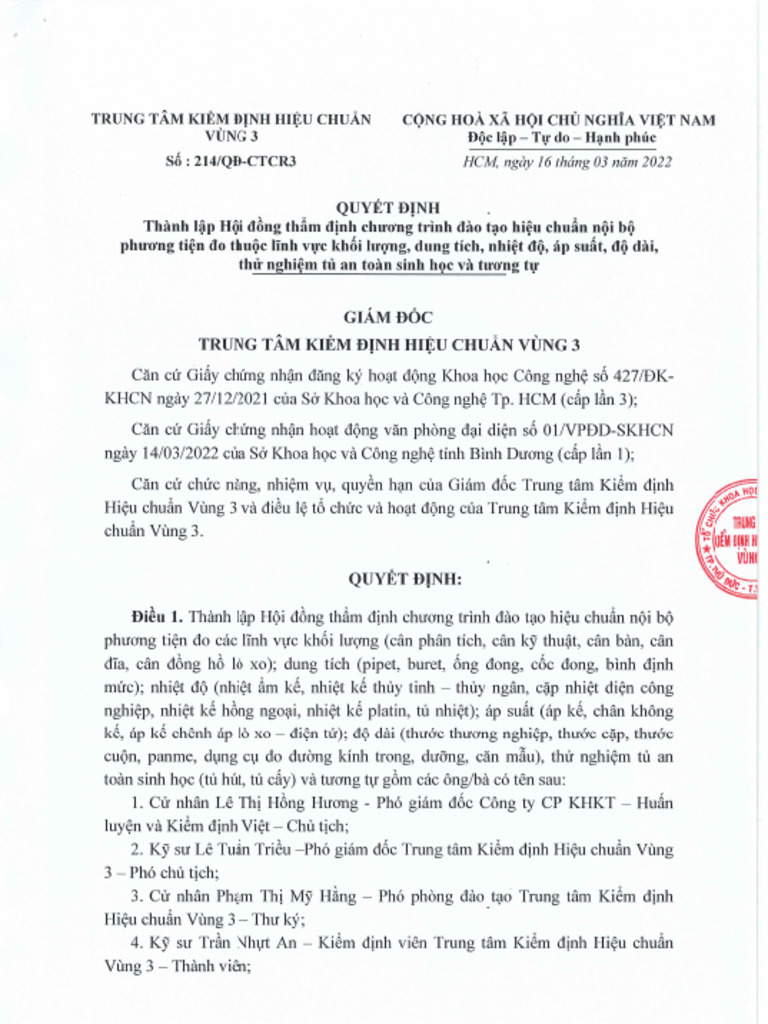 02. Quyet dinh thanh lap Hoi dong tham dinh chuong trinh dao tao hieu chuan noi bo phuong tien ...