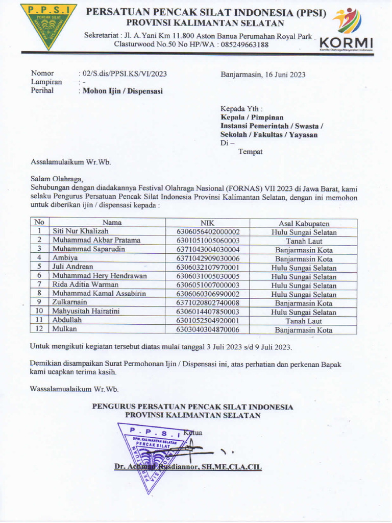Dispensasi PPSI ALL | PDF