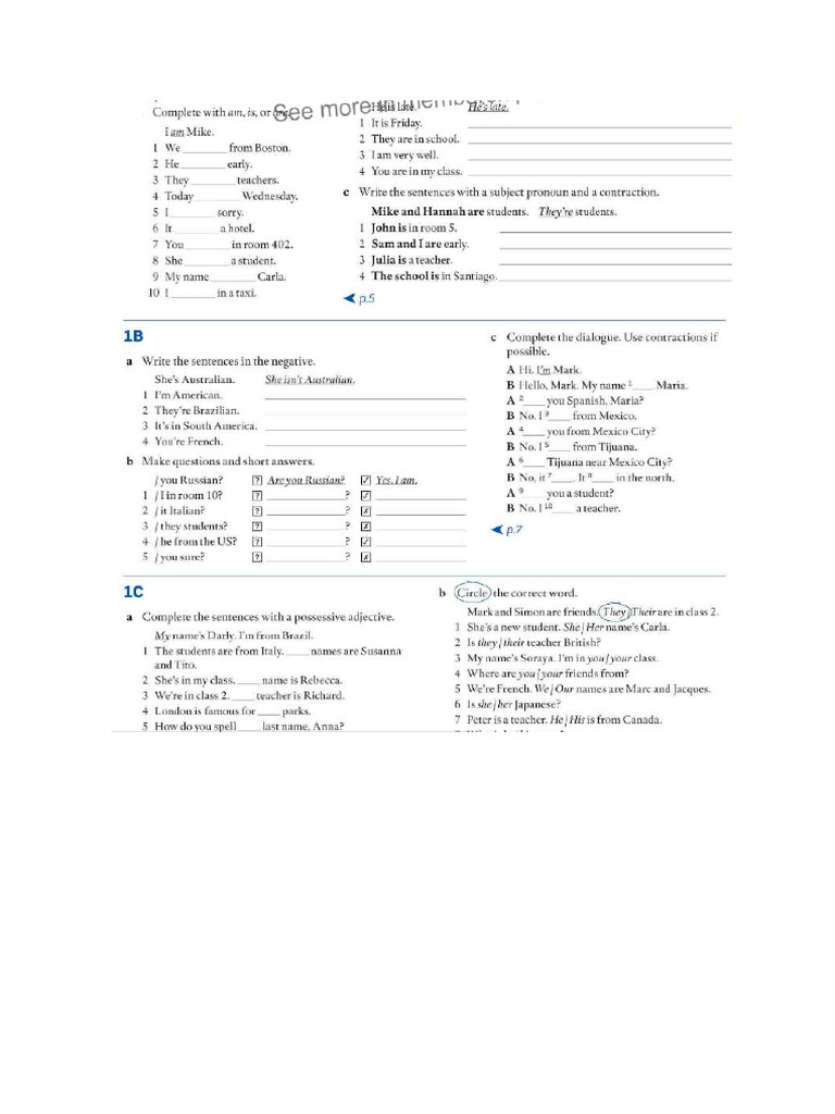 Exercises Verb to Be | PDF