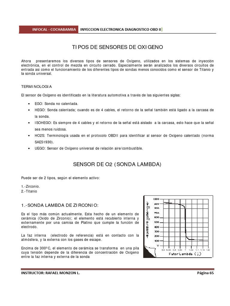Tipos de Sensores de Oxigeno2 | PDF | Electricidad