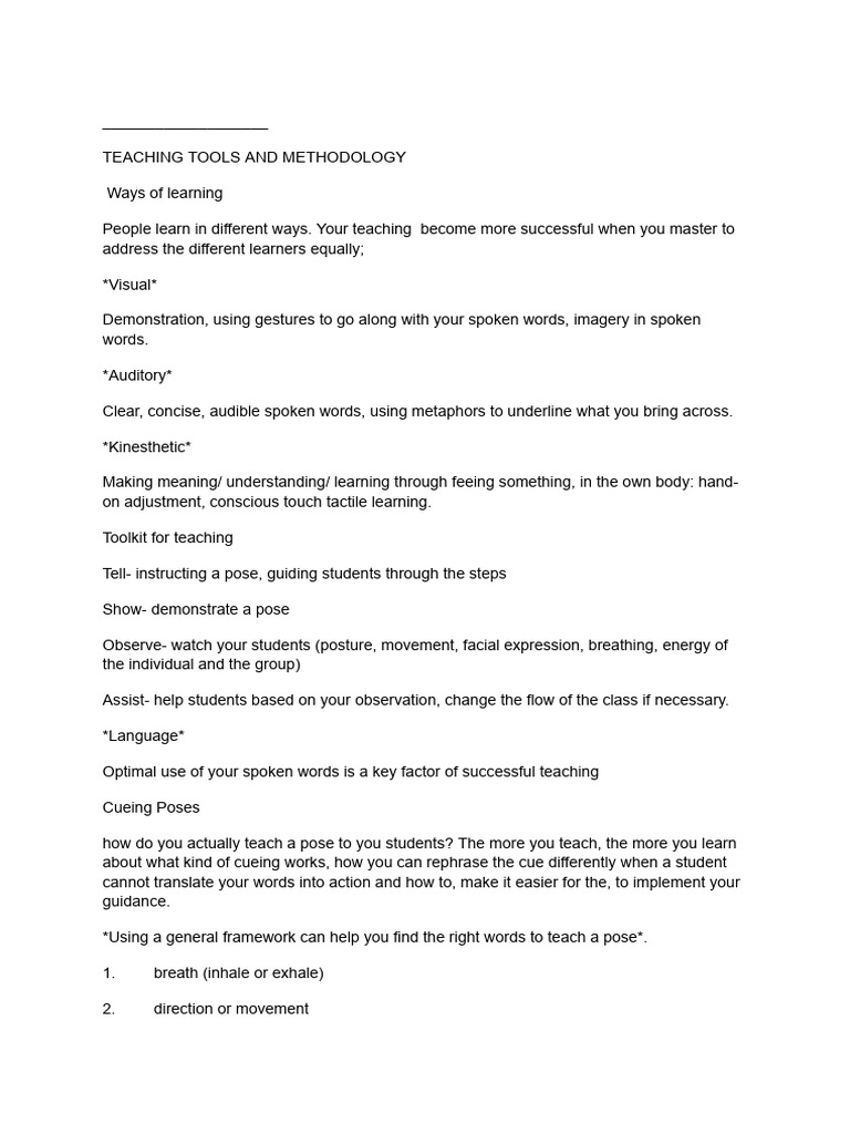 Teaching Method For Aerial | PDF