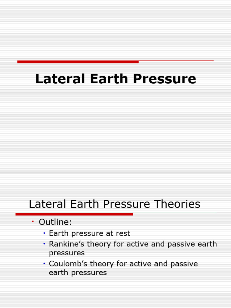 Section I-Lateral Earth Pressure | PDF | Applied And Interdisciplinary Physics | Mechanics