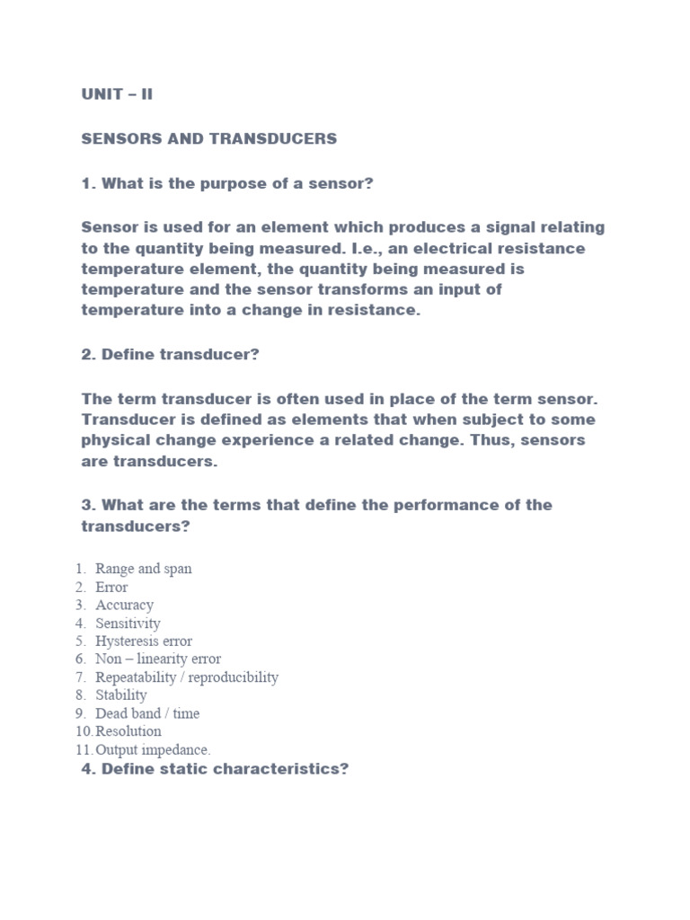UNIT2 2marks | PDF | Inductor | Sensor