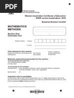 VCE Mathematical Methods Formula Sheet | PDF | Area | Mathematics