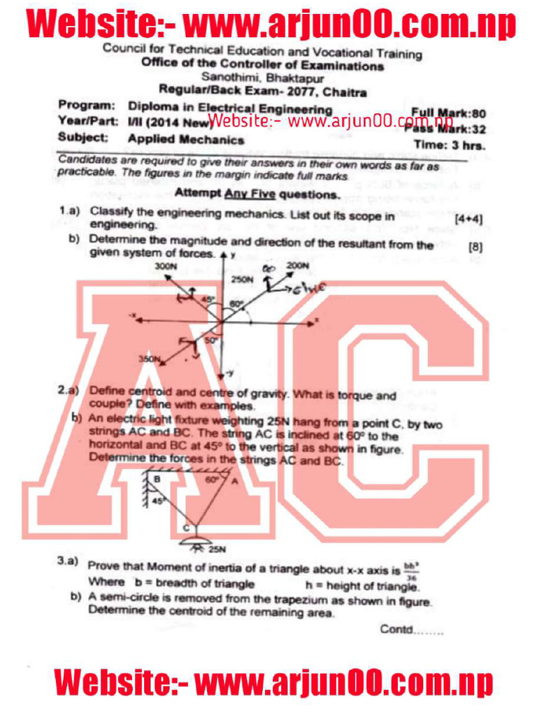 Applied Mechanics 2077.. | PDF