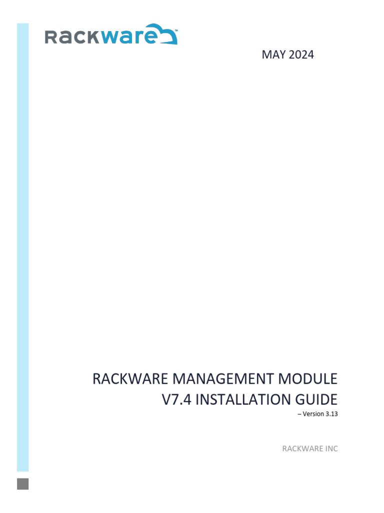 RackWare RMM v7.4 Installation Guide v3.14 | PDF | Installation (Computer Programs) | Computer File