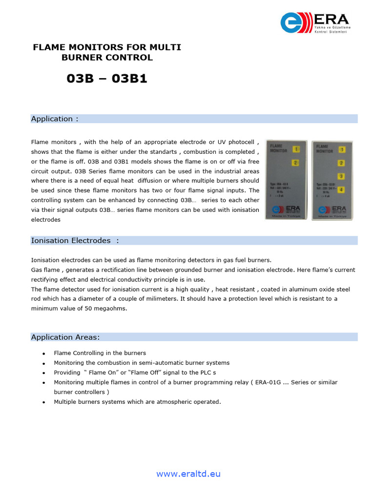 Flame Monitors For Multi Burner Control: Application | PDF | Rectifier ...