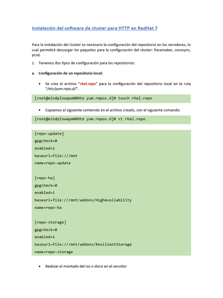 Inst Instalacion Cofiguracion Apache En Cluster Pdf