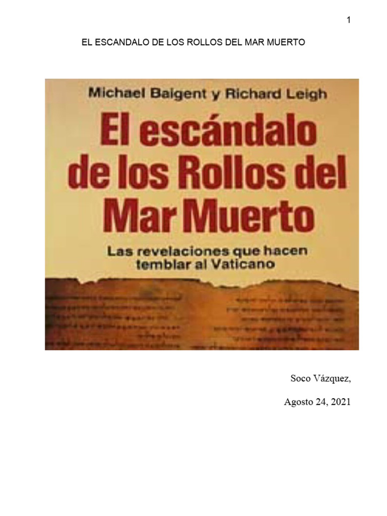 El Escandalo de Los Rollos Del Mar Muerto | PDF | Jesús | Fariseos