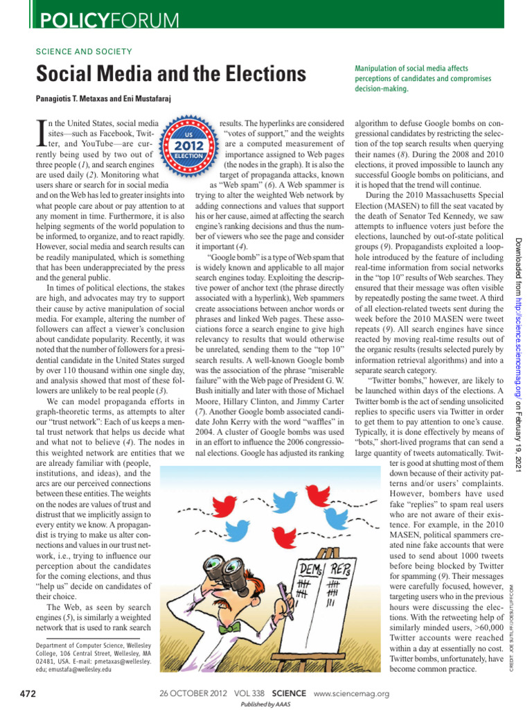 Social Media and Elections | PDF | Spamming | World Wide Web