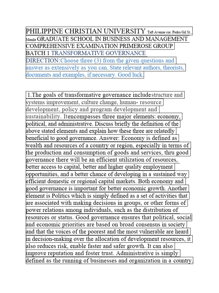 PHILIPPINE CHRISTIAN UNIVERSITY Taft Avenue Cor | PDF | Governance ...