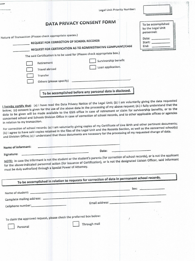 Data Privacy Consent Form | PDF