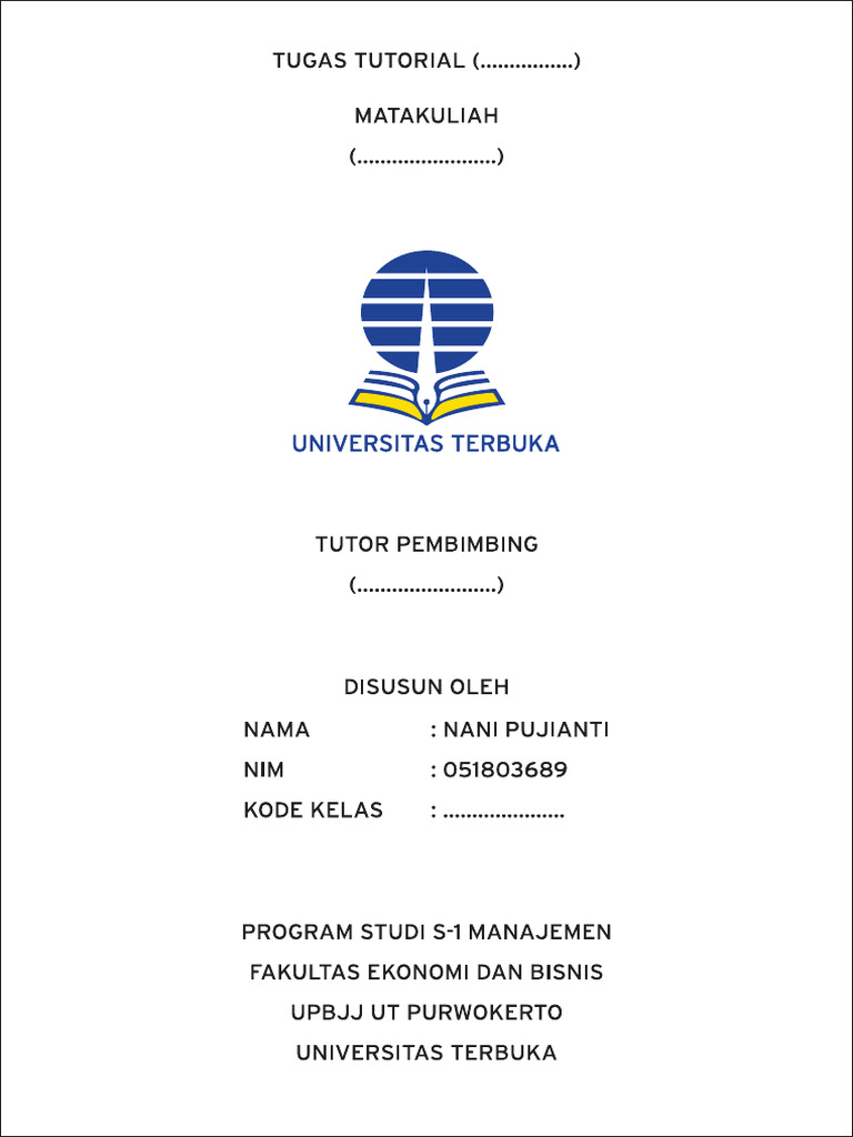 Cover Universitas Terbuka NANI PUJIANTI | PDF