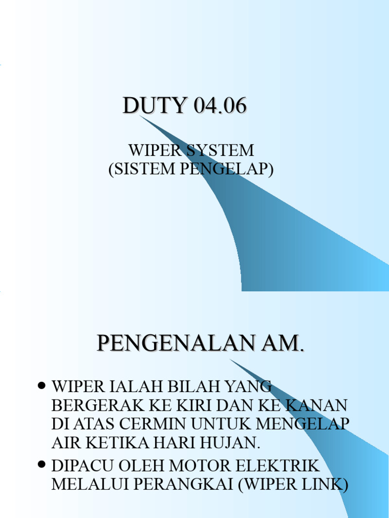 Duty 04.06 Wiper System (l1) | PDF