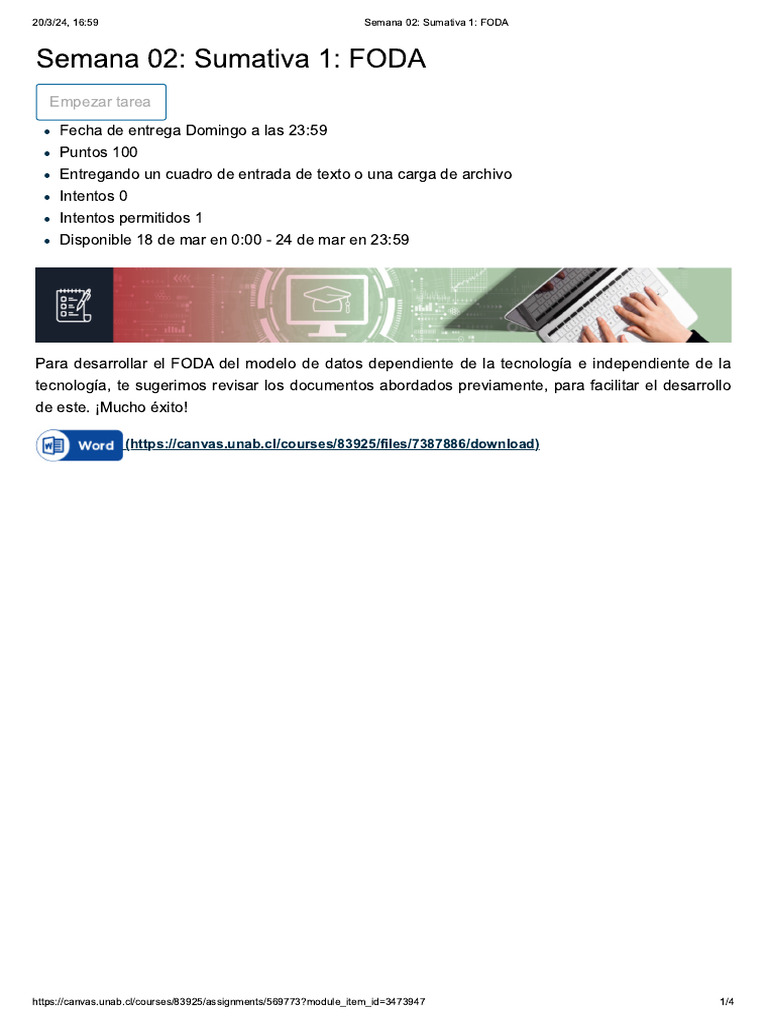 Semana 02 - Sumativa 1 - FODA | PDF