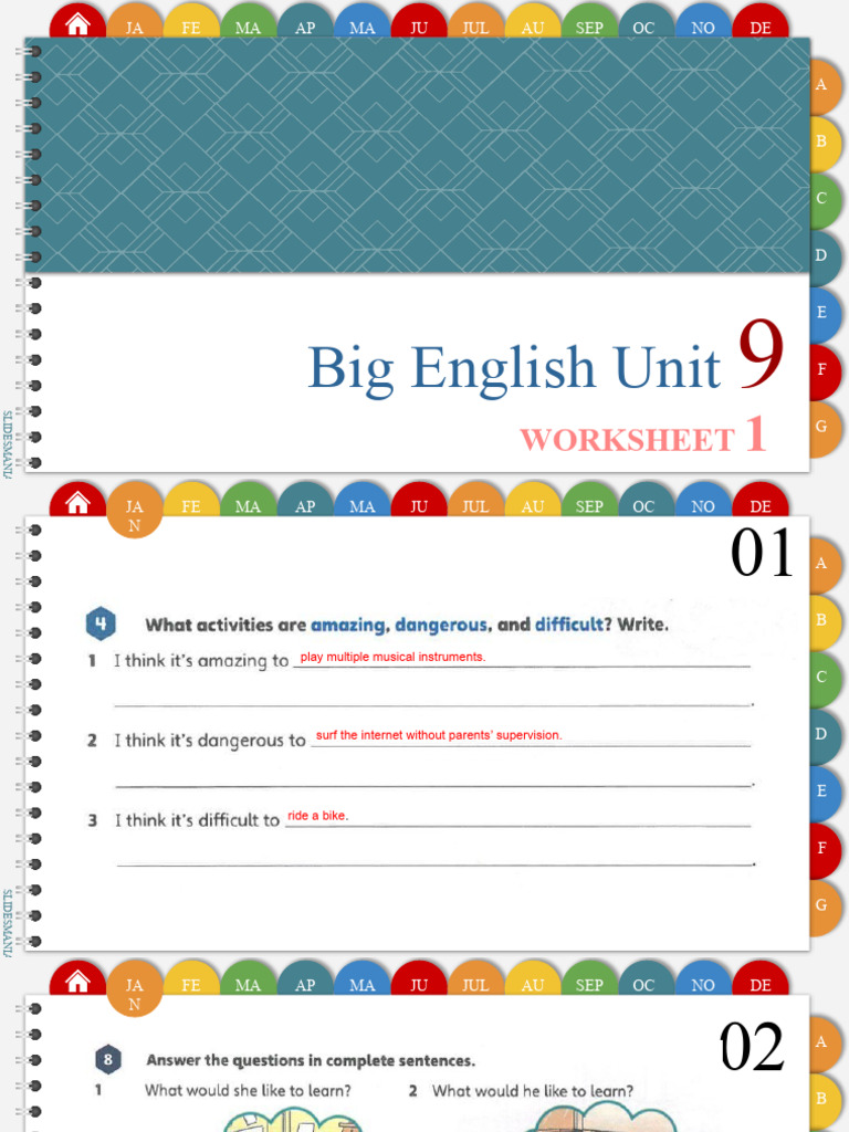 B.E Unit 9 Worksheet 1 | PDF