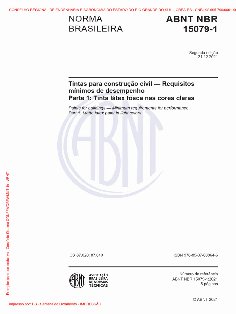 ABNT NBR 15079 1 2021 Unlocked | PDF | Tinta | Embalagem e rotulagem