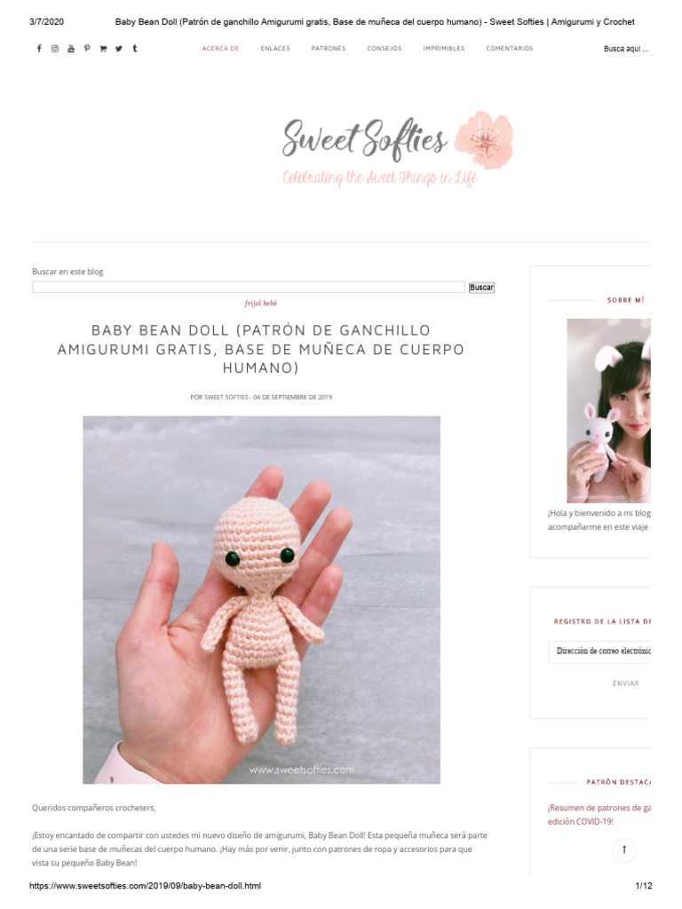 Base de Muã Eca Del Cuerpo Humano - Sweet Softies | PDF | Amigurumi | Tejer