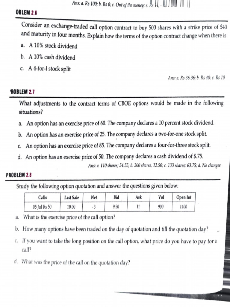 Options Contract Adjustments Explained | PDF | Option (Finance) | Stocks