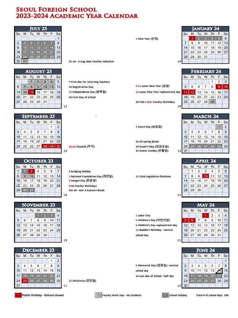 SFS 2023-2024 | PDF | Holidays | Observances