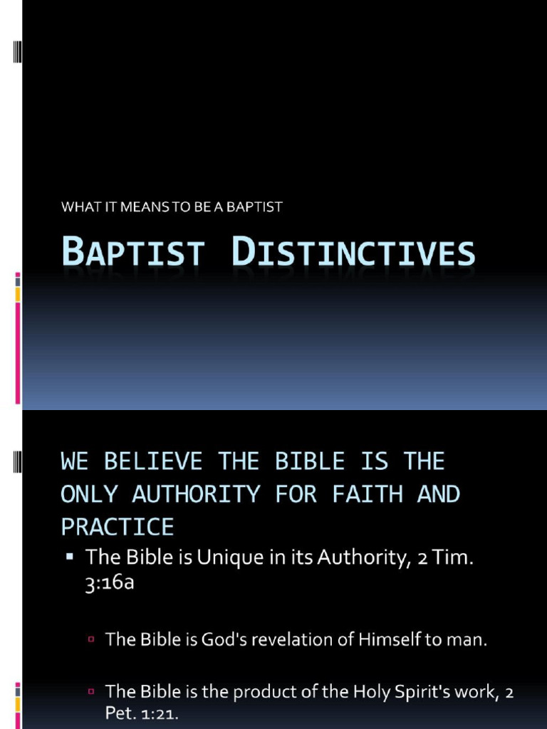 Baptist Distinctives | PDF