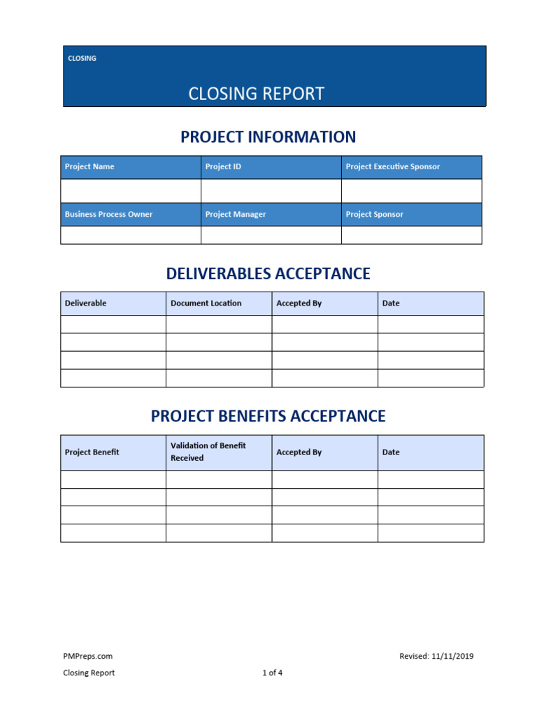 M-5 Deliverable Sign Off in Closing Report C-1 | PDF | Information ...