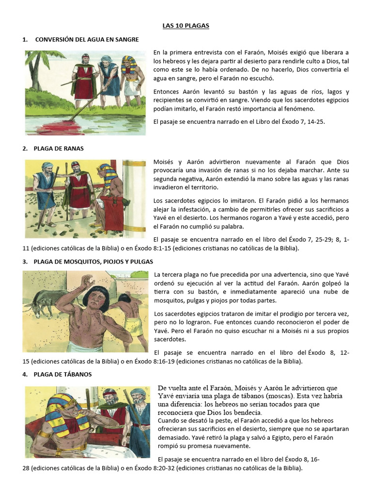 Las 10 Plagas de Egipto en Éxodo | PDF | Libro del éxodo | Moisés