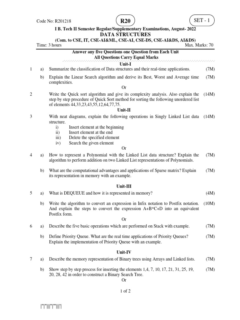 Data Structures Aug 2022 | PDF | Time Complexity | Theoretical Computer ...