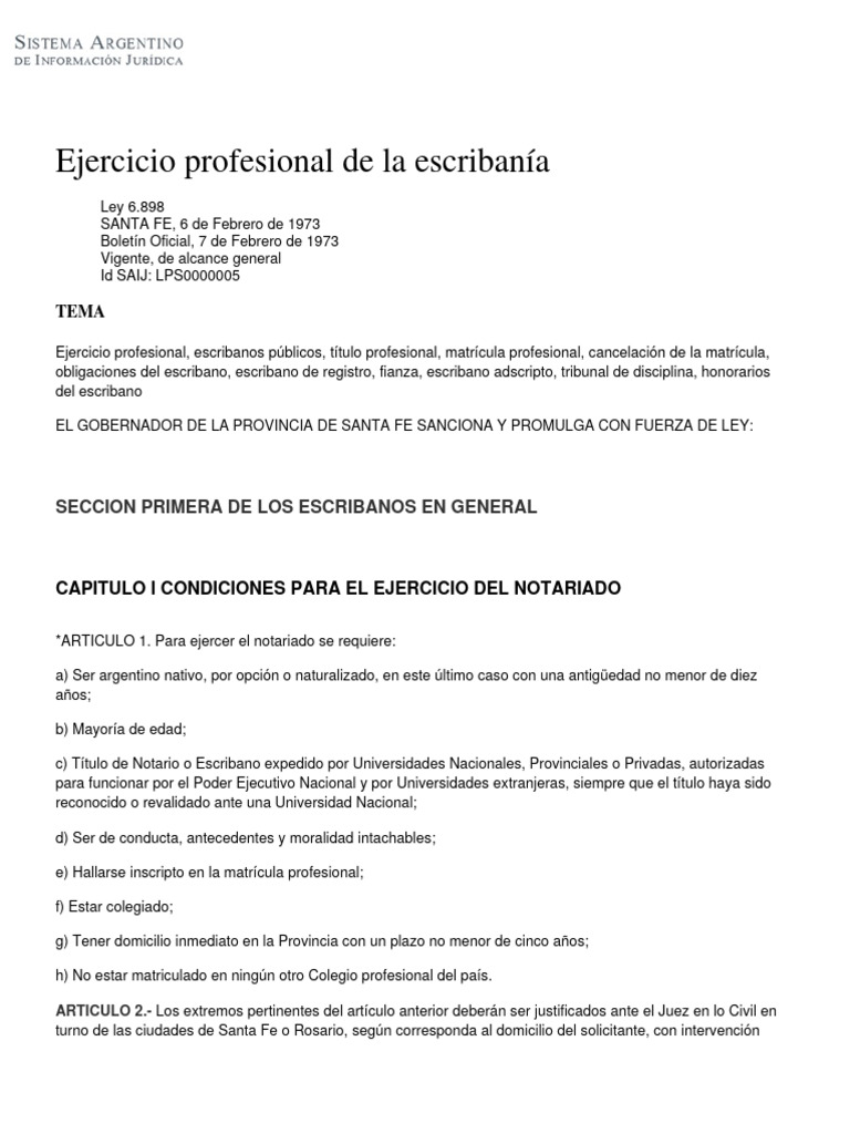Ejercicio Profesional de La Escribanía | PDF | Ley Pública | Gobierno