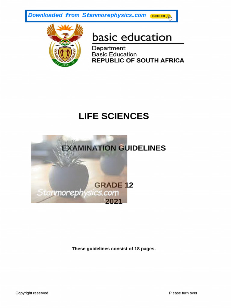 Life Sciences GR 12 Exam Guidelines 2021 | PDF Life Sciences GR 12 Exam Guidelines 2021 | PDF