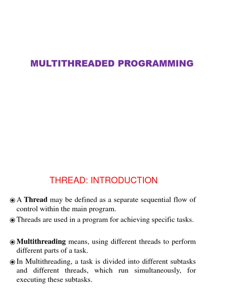Multithreaded Programming Pdf Process Computing Class Computer 7113