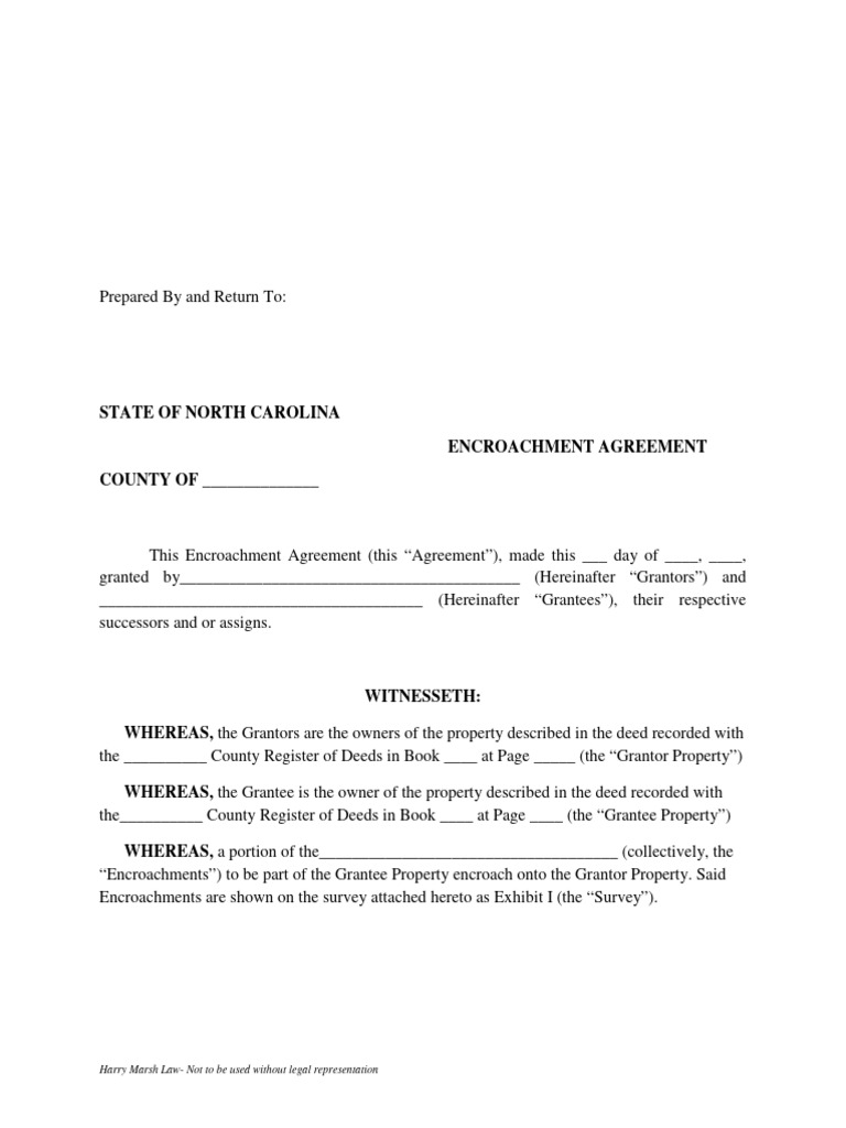 Encroachment Agreement | PDF | Deed | Common Law