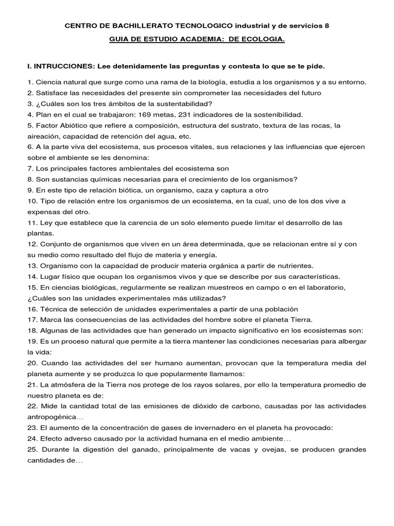 Guia de Estudios Eco | PDF | Gases de efecto invernadero | Agua Guia de Estudios Eco | PDF | Gases de efecto invernadero | Agua