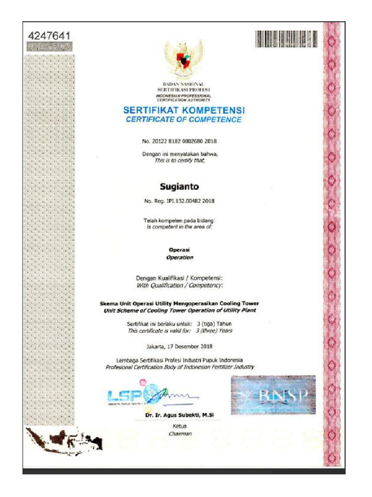 Sertifikasi LSP P3 Kompetensi Kimia Industri | PDF