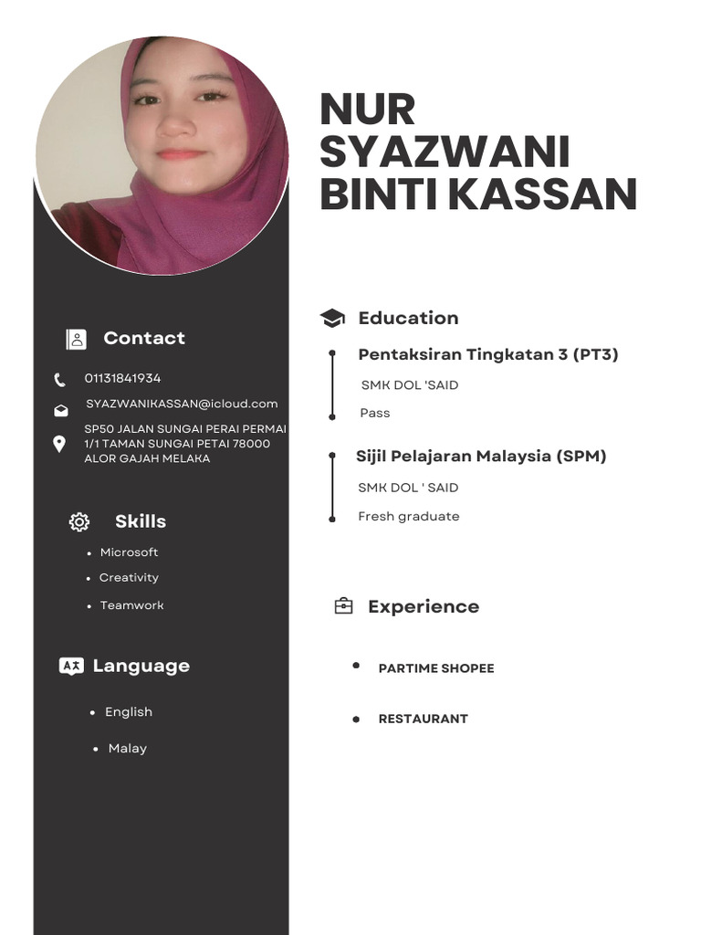 Modern Minimalist Cv Resume Pdf