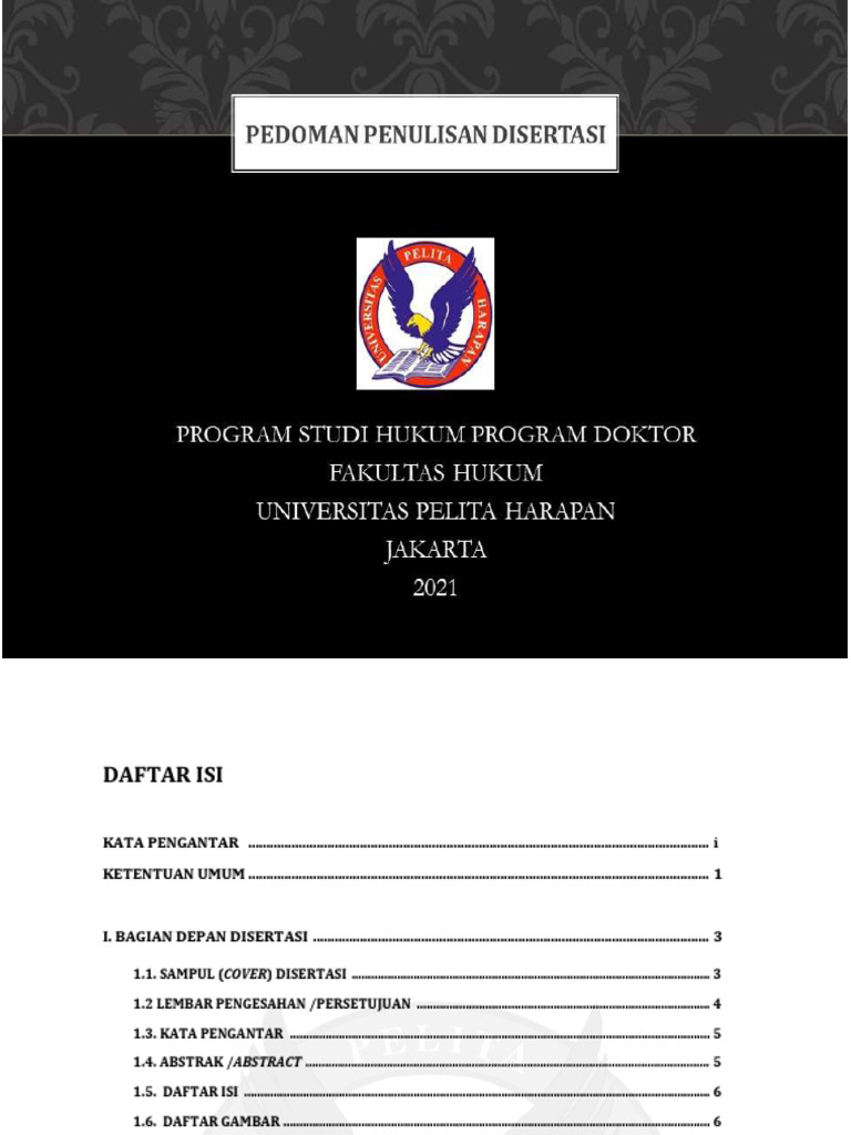 Pedoman Penulisan Disertasi UPH Rev. Okt | PDF