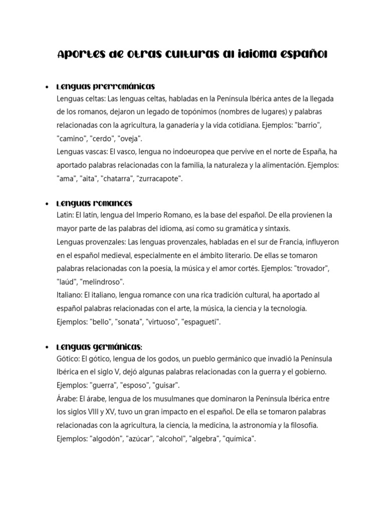 Influencias Lingüísticas en el Español | PDF | Lengua española | Náhuatl