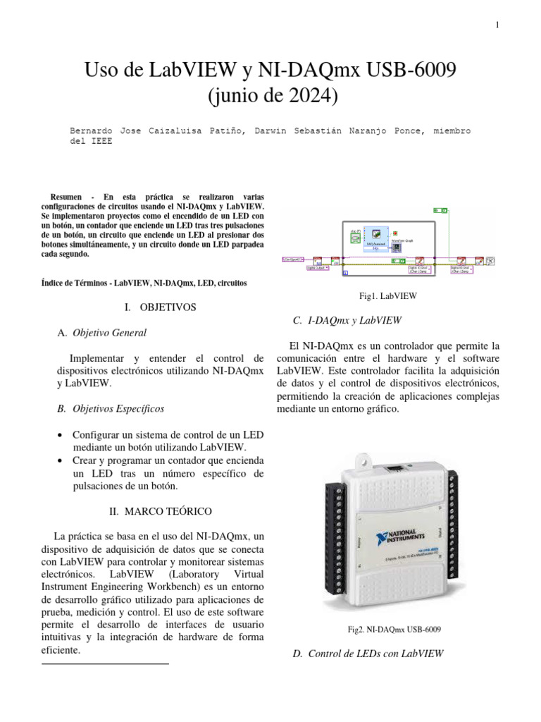 Control de LEDs con LabVIEW | PDF | Diodo emisor de luz | Informática