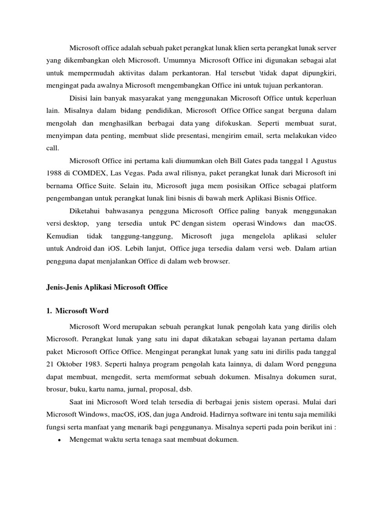 Penjelasan Materi Mengenal Microsoft Office | PDF