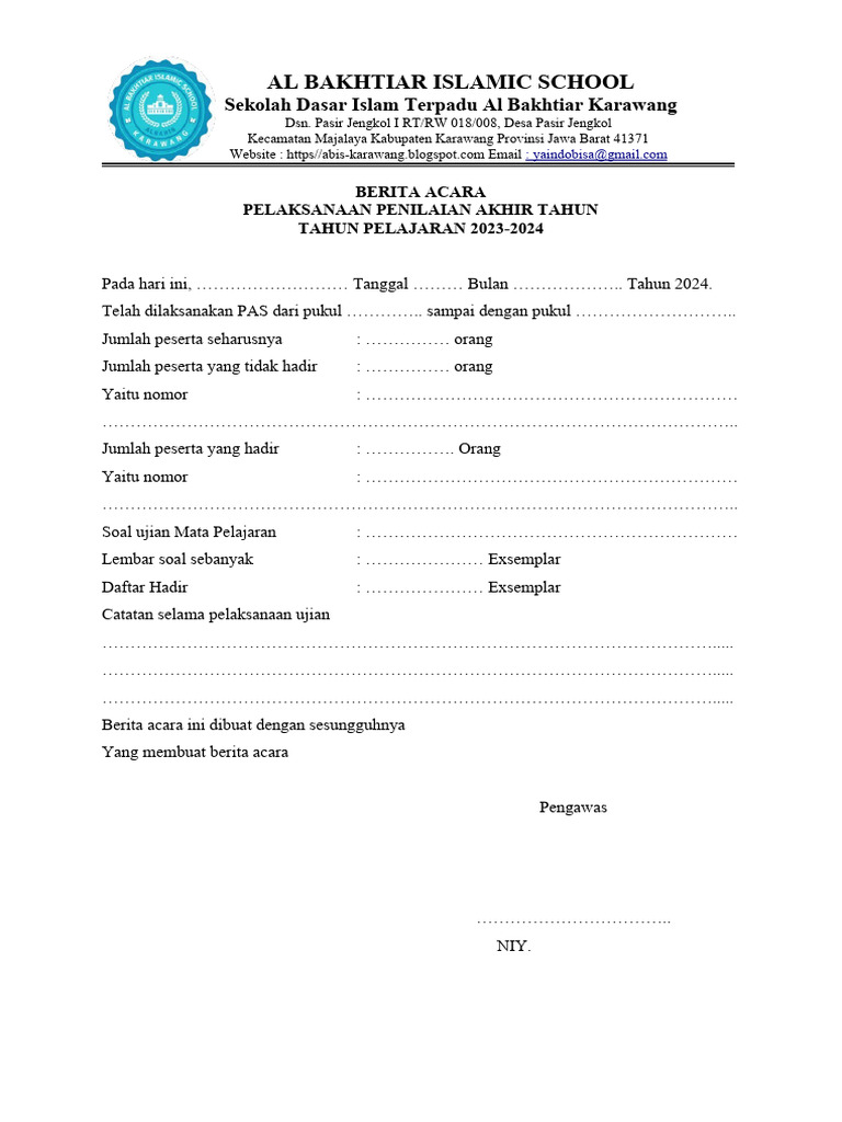 BERITA ACARA PAT-1 | PDF