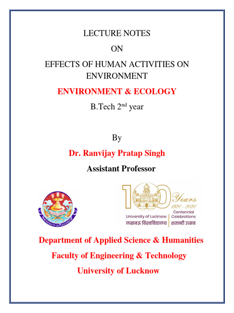 Human Activity and Their Impact On Environment | PDF | Fertilizer | Soil